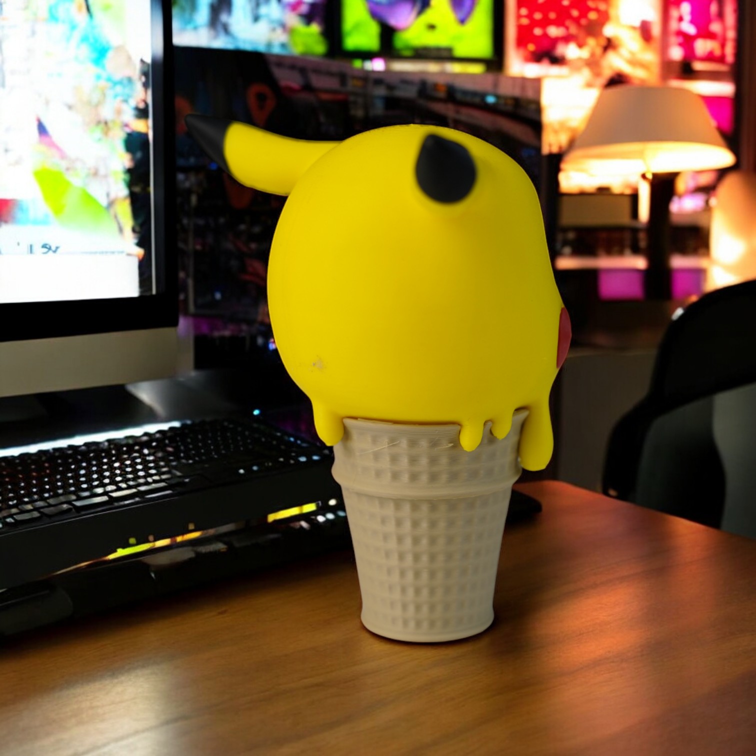 Pikachu Ice Cream 3D Print – Pokemon Food Figure Desk Collectible - 3d ...