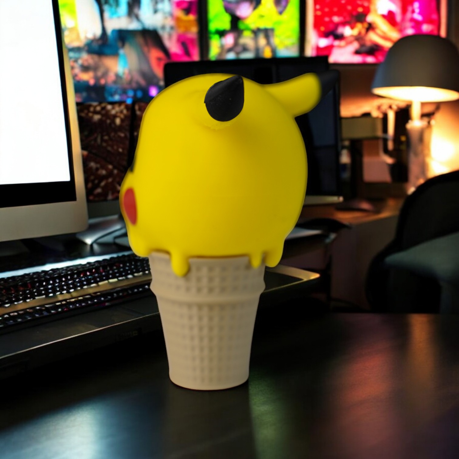 Pikachu Ice Cream 3D Print – Pokemon Food Figure Desk Collectible - 3d ...